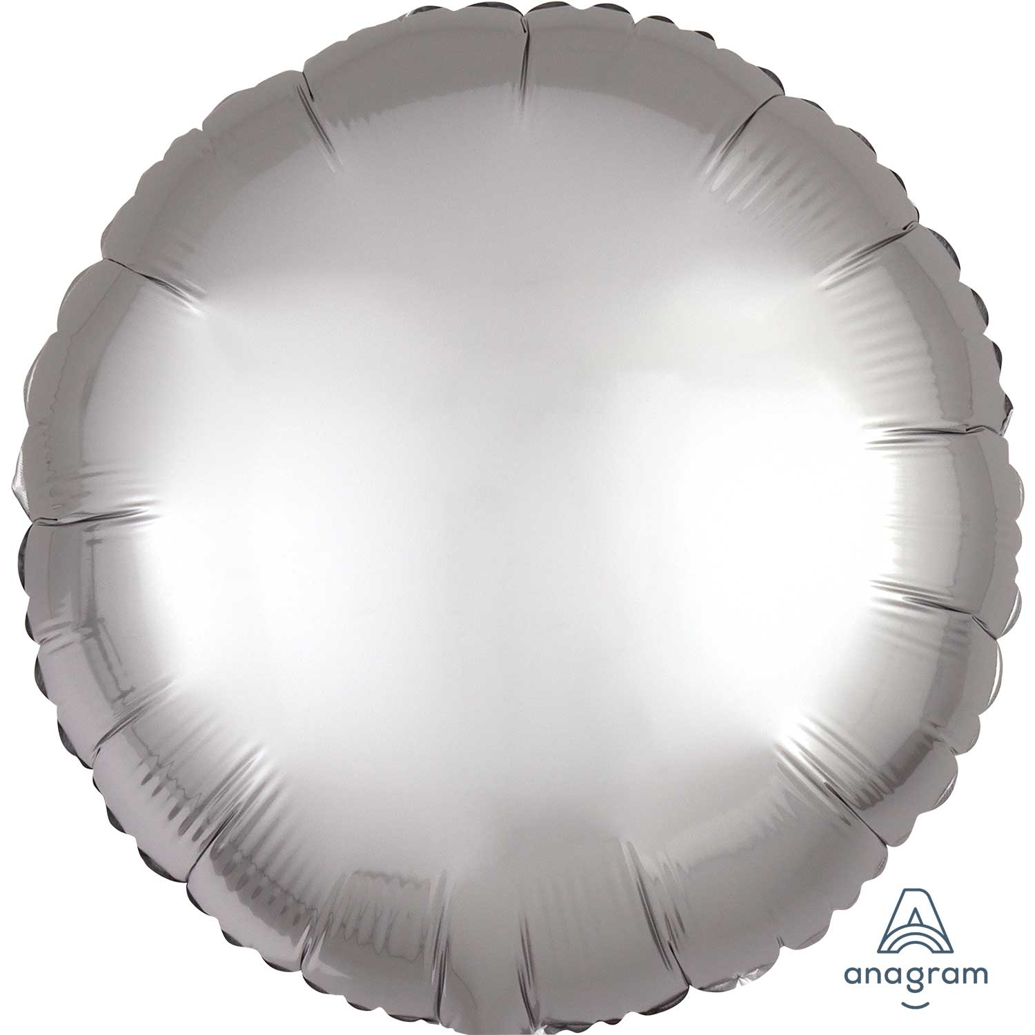 Anagram Platinum Circle Satin Luxe Standard Hx Unpackaged Foil Balloons